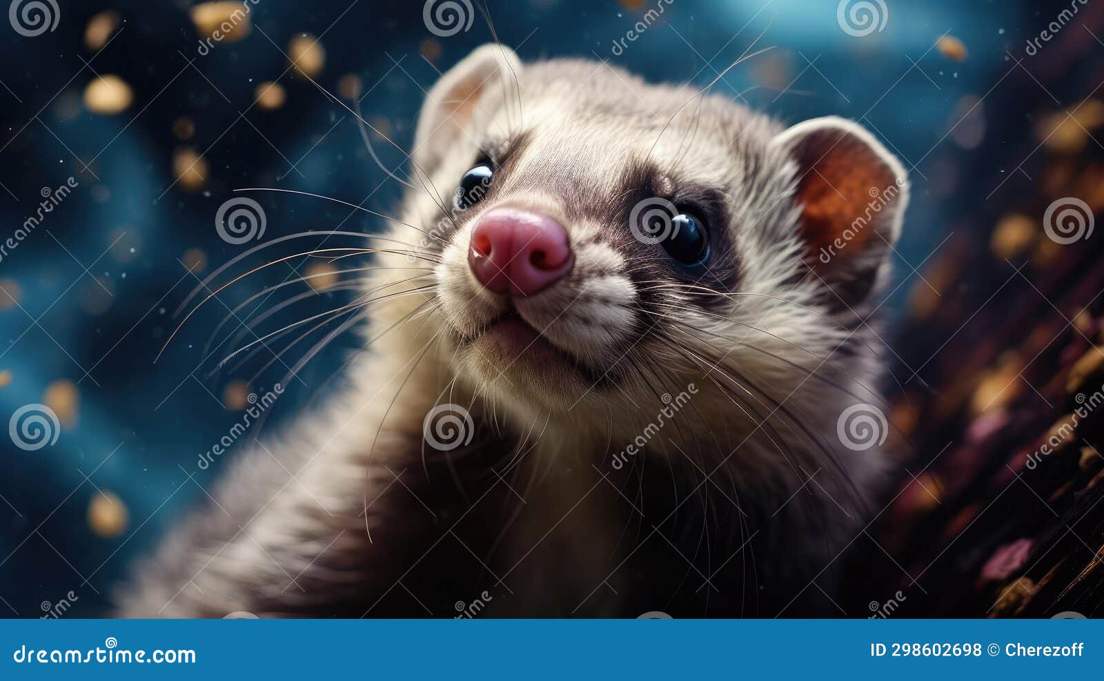 Ferret face close-up stock photo. Image of color, nature - 298602698