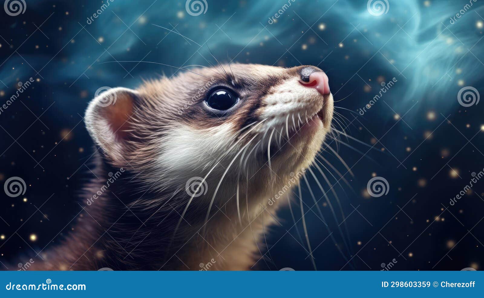 Ferret face close-up stock illustration. Illustration of adorable ...