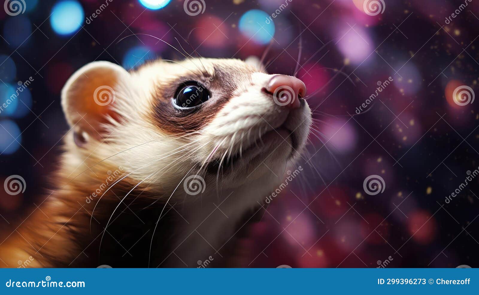 Ferret face close-up stock image. Image of color, animal - 299396273