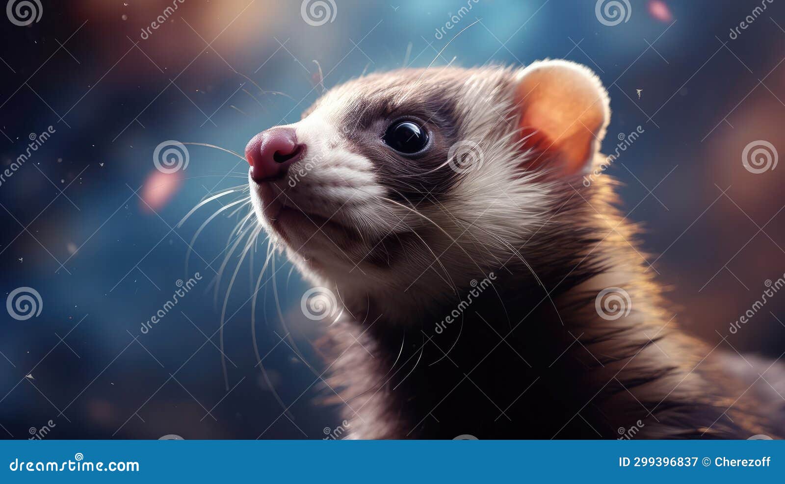Ferret face close-up stock image. Image of mammal, young - 299396837