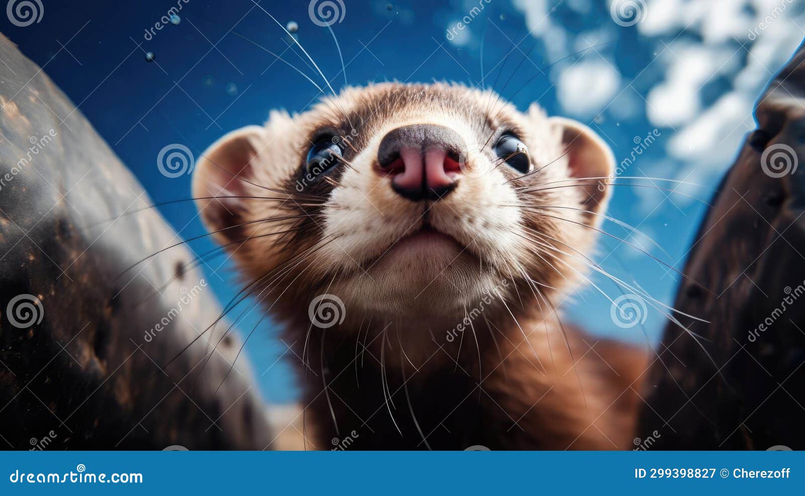 Ferret face close-up stock image. Image of vertebrate - 299398827