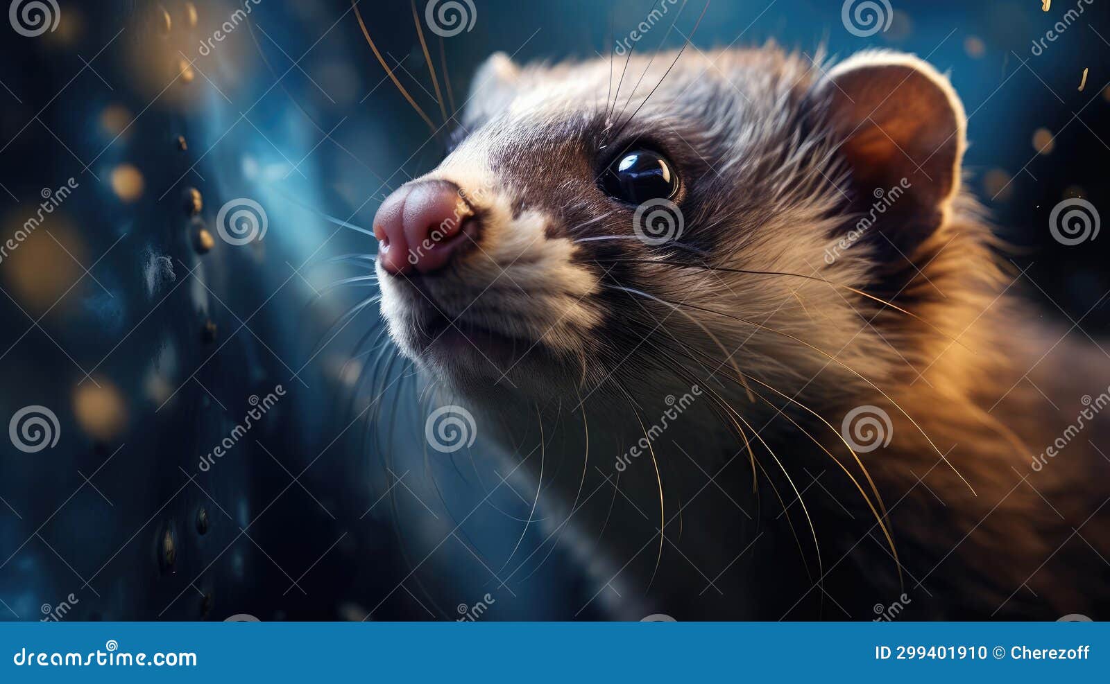 Ferret face close-up stock photo. Image of predator - 299401910