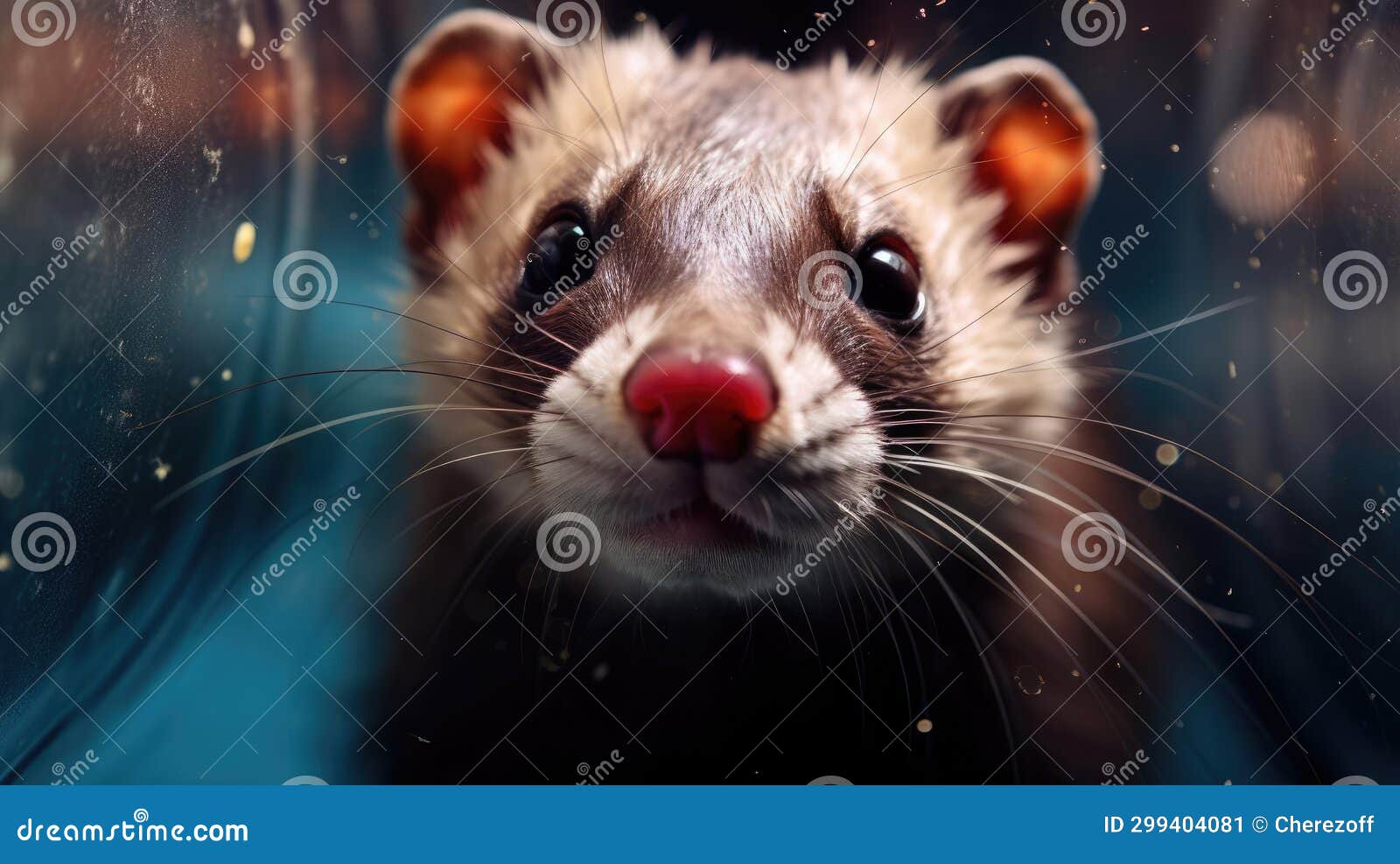 Ferret face close-up stock image. Image of little, funny - 299404081
