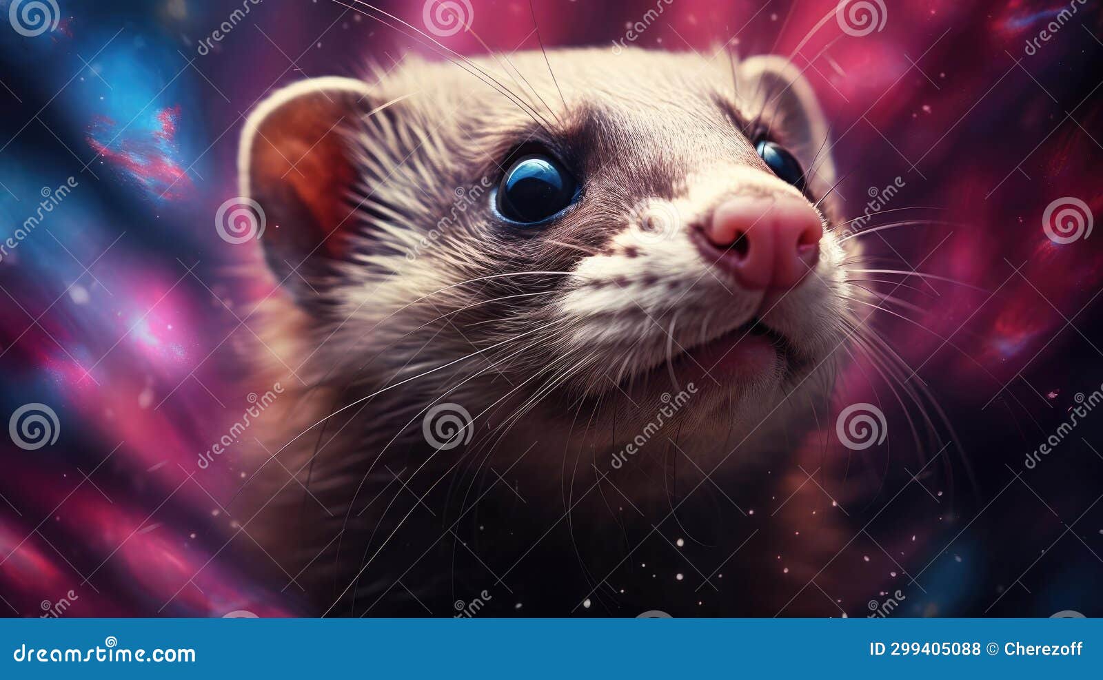 Ferret face close-up stock photo. Image of vertebrate - 299405088
