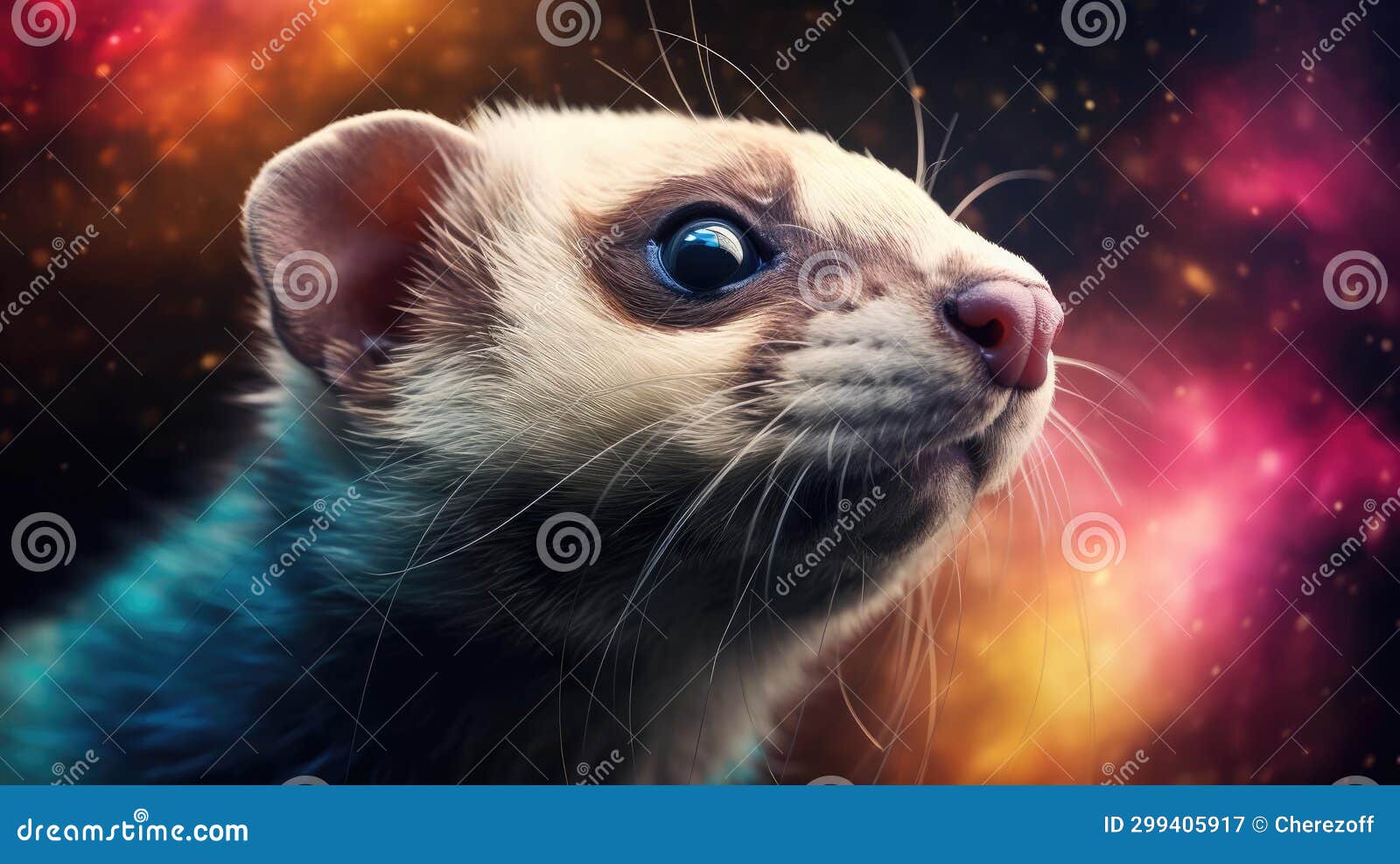 Ferret face close-up stock image. Image of portrait - 299405917