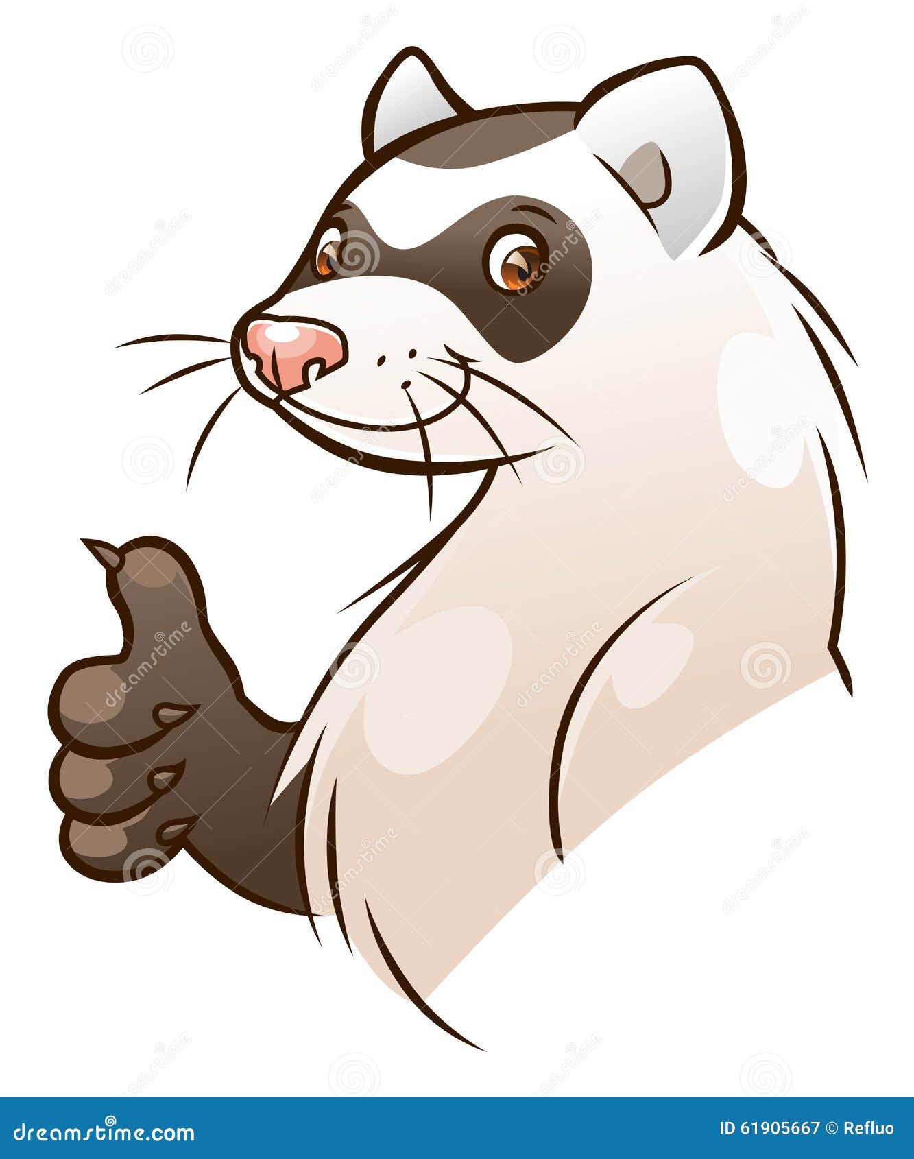 Funny Ferret Toy Isolated On White Background. Vector Cartoon Close-up ...