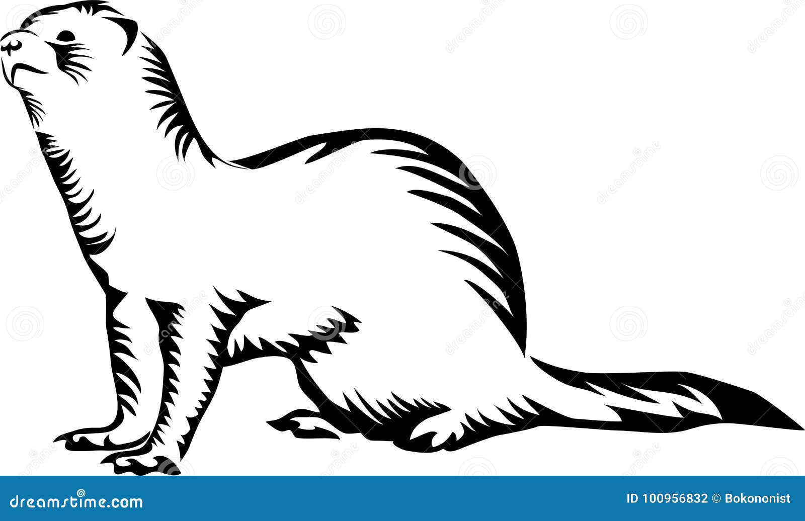 Stylized Weasel Isolated In Black Royalty-Free Stock Photo ...