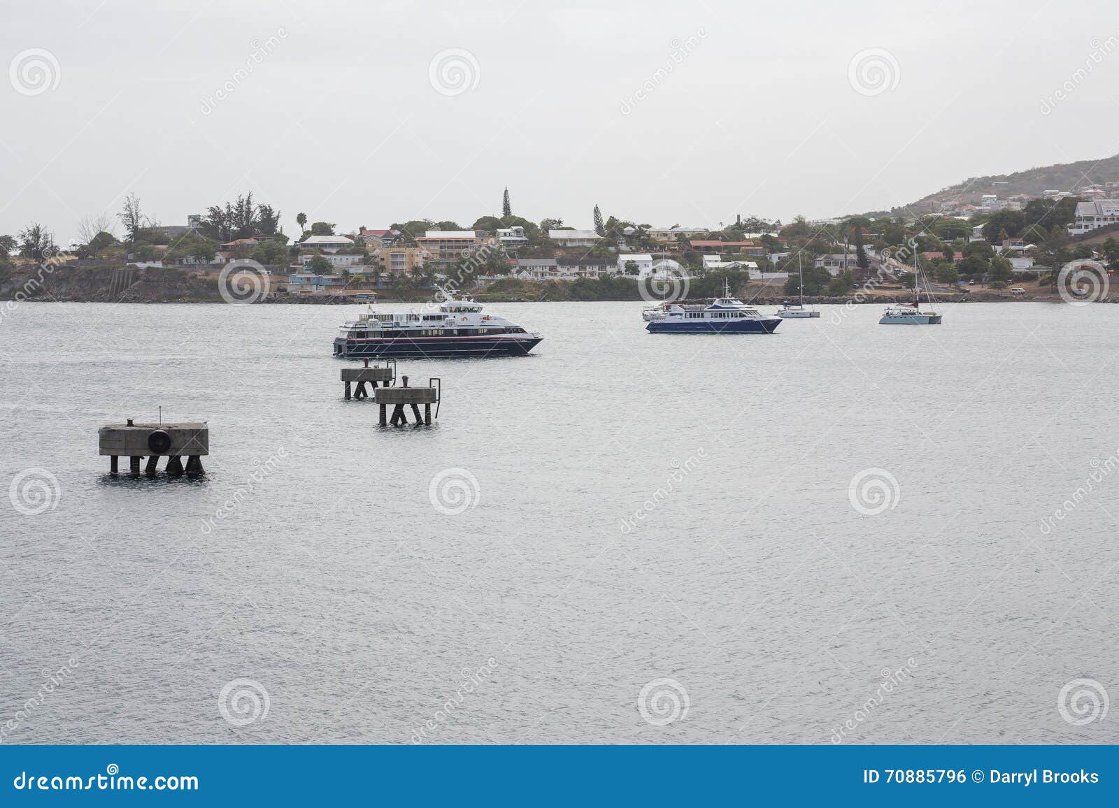 Ferries Moored by Concrete Platforms Stock Photo - Image of ferry ...