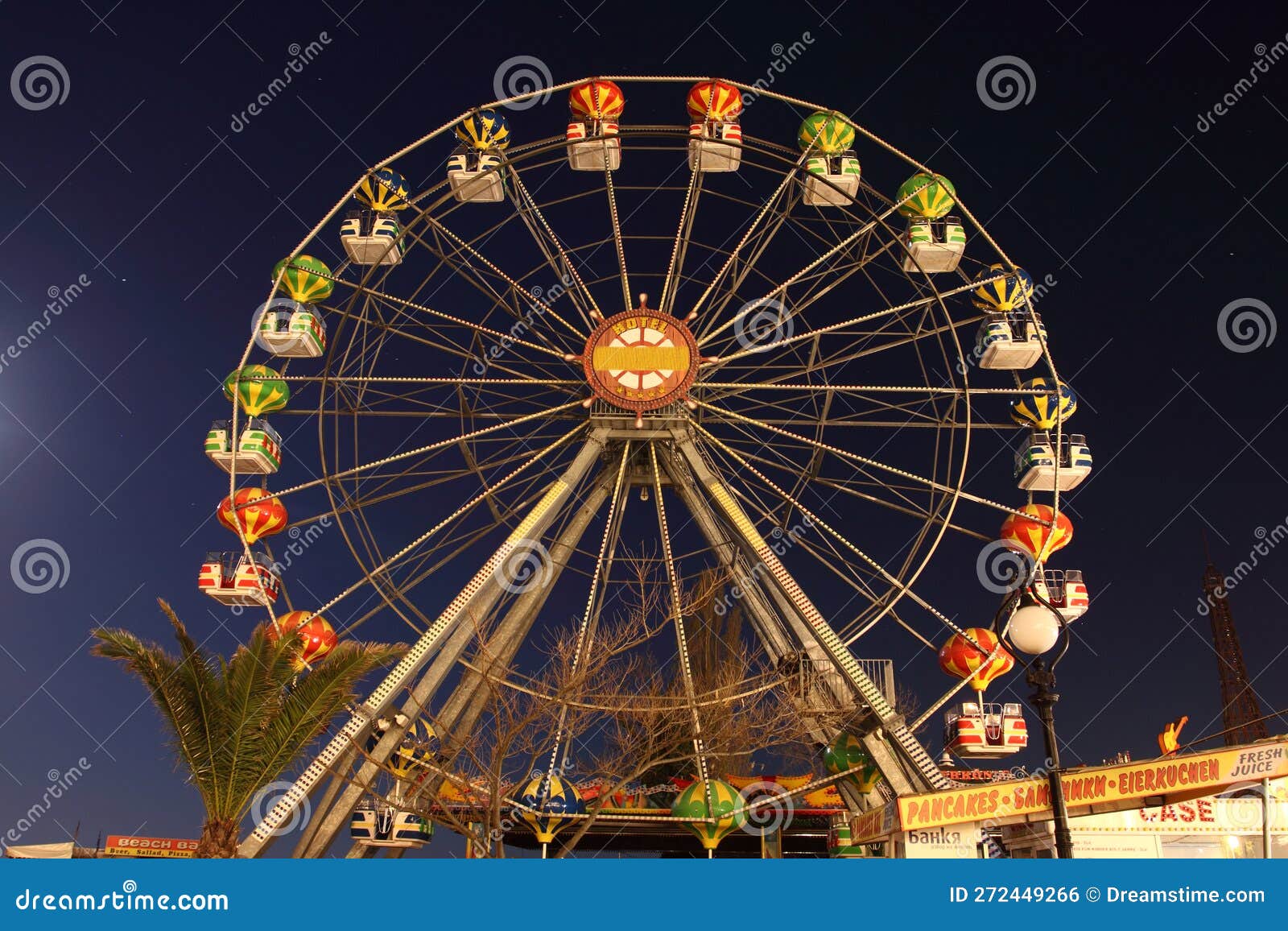 A ferris whee stock photo. Image of fairground, night - 272449266
