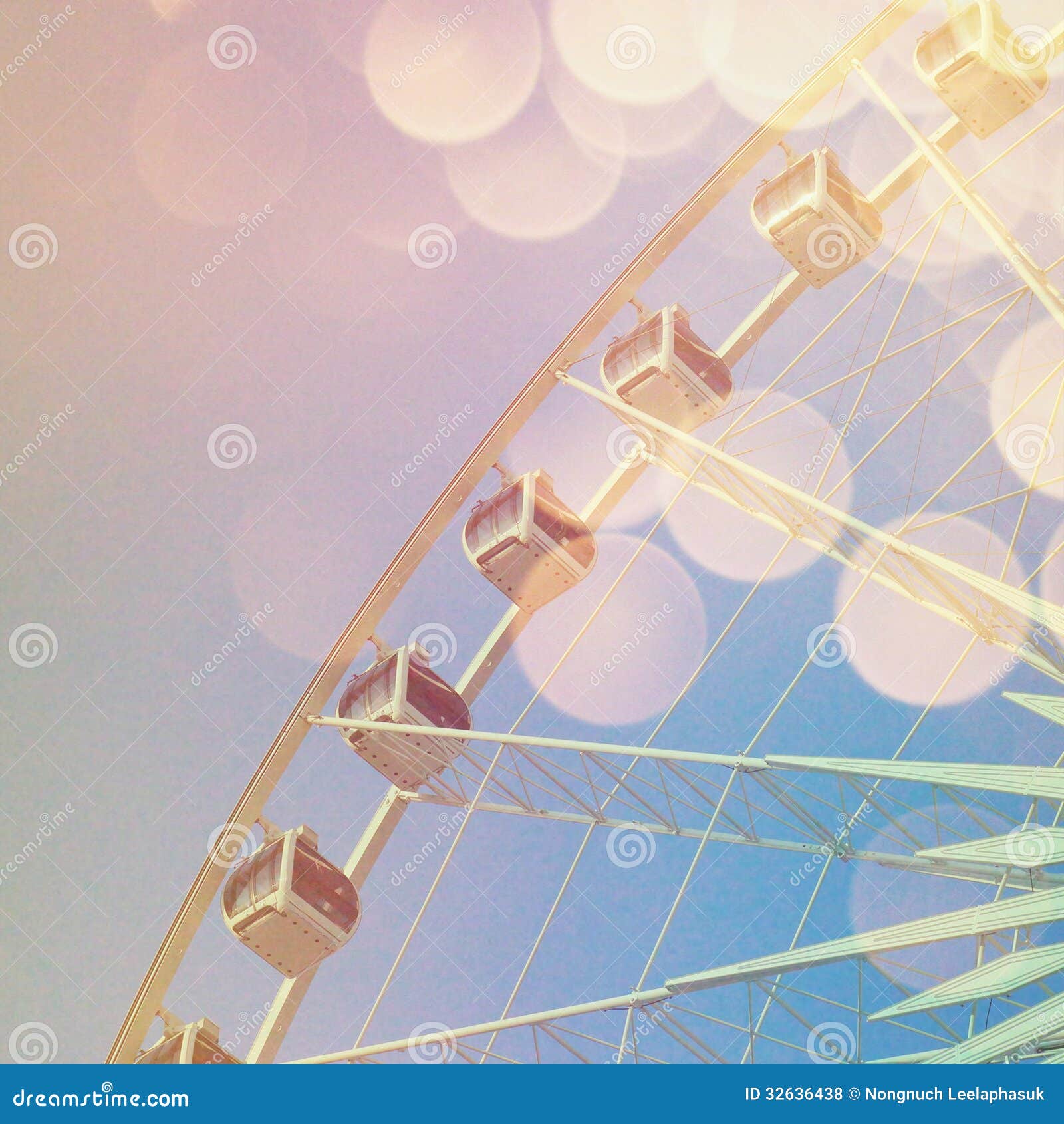 Ferris Wheel with Abstract Bokeh in Retro Effect Stock Photo - Image of ...