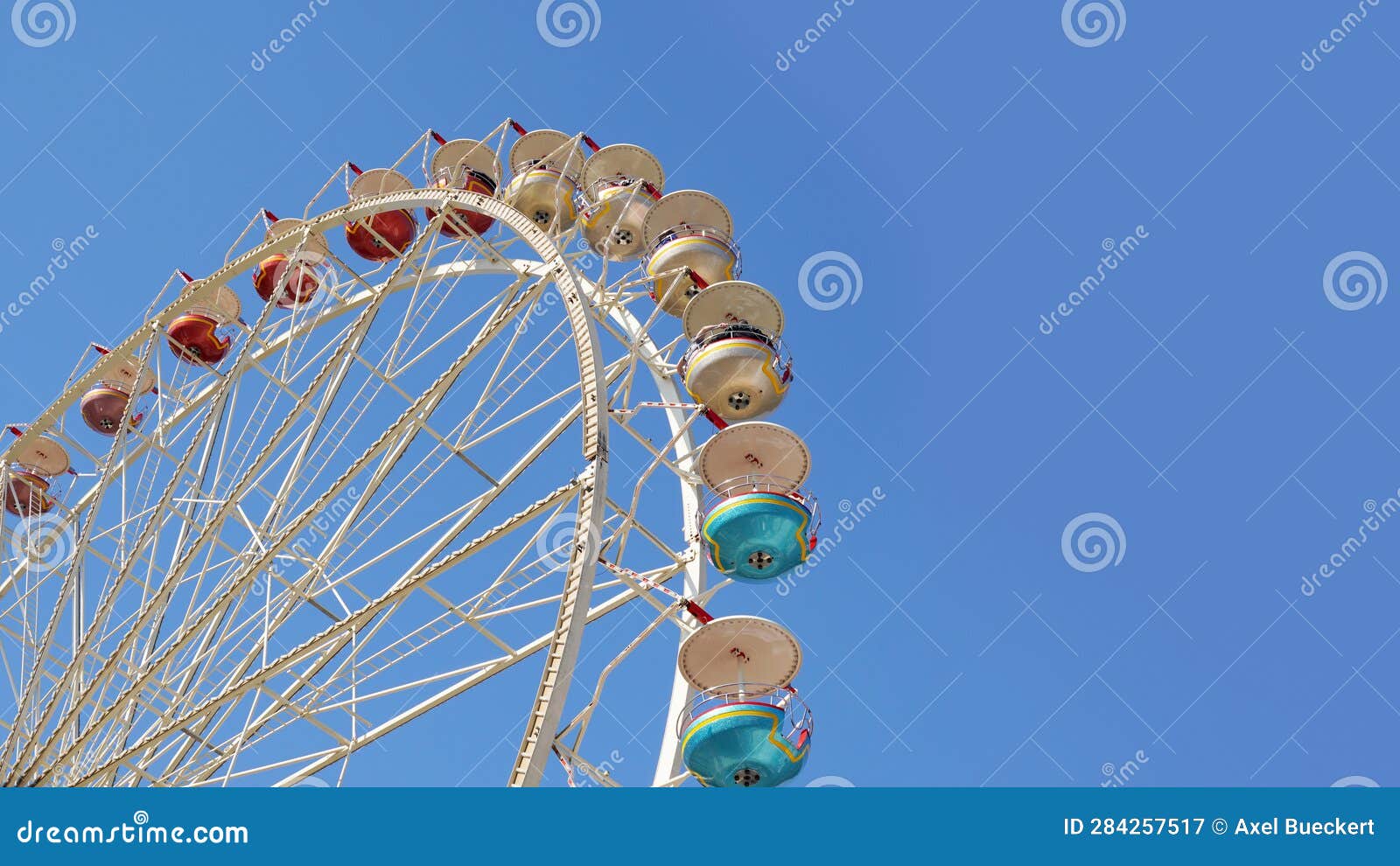 Ferris Wheel on Clear Blue Sky with Copy Space Stock Image - Image of ...