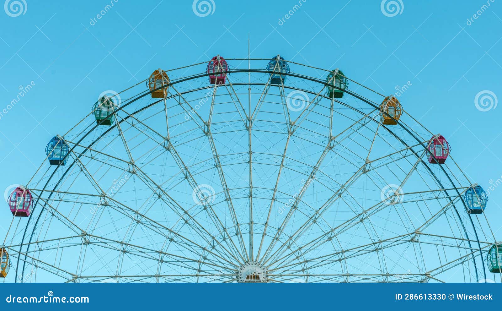 Ferris Wheel with an Array of Vibrant and Colorful Capsules. Stock ...