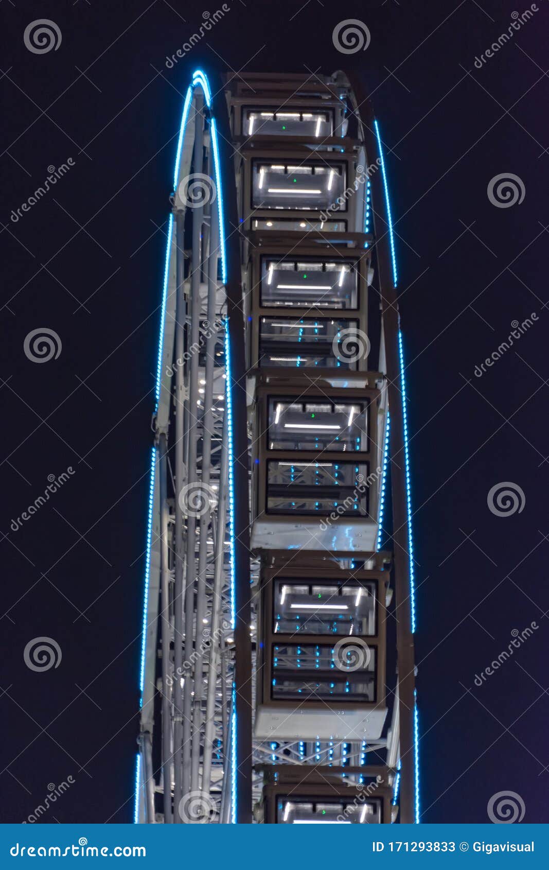 Ferris Wheel Attraction Side Night View Stock Image - Image of passeger ...