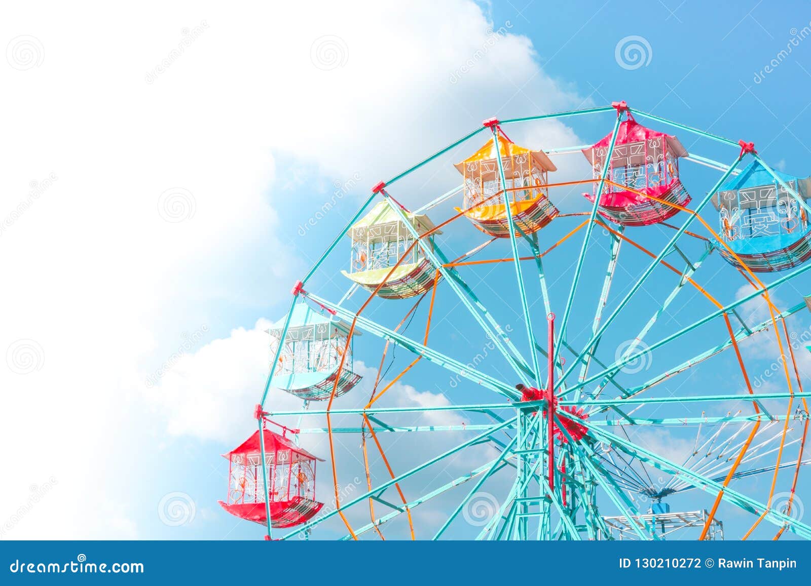 Ferris Wheel on the Background of Blue Sky Stock Photo - Image of ...