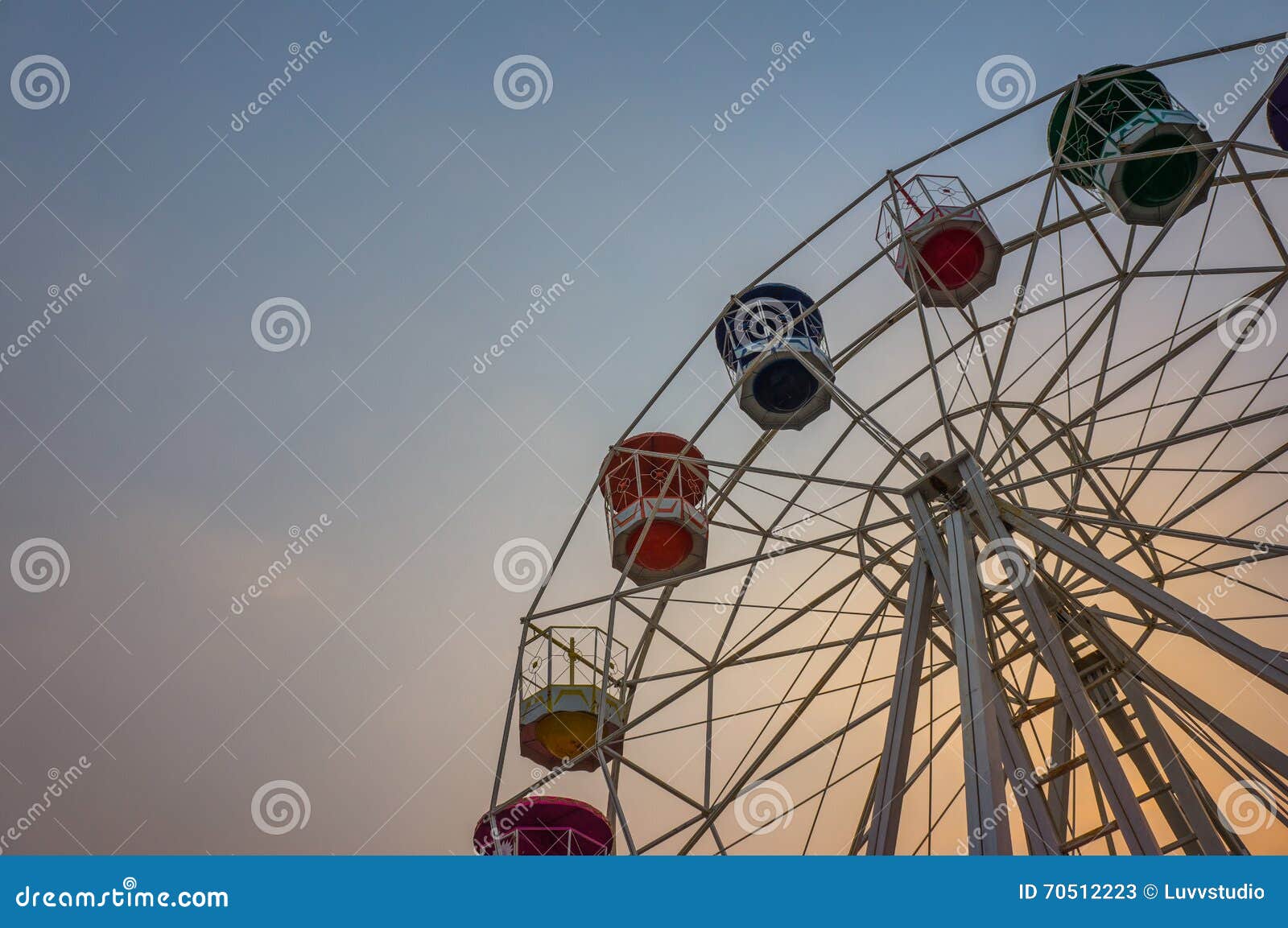 Ferris Wheel on the Background of Sunset Sky Stock Image - Image of ...