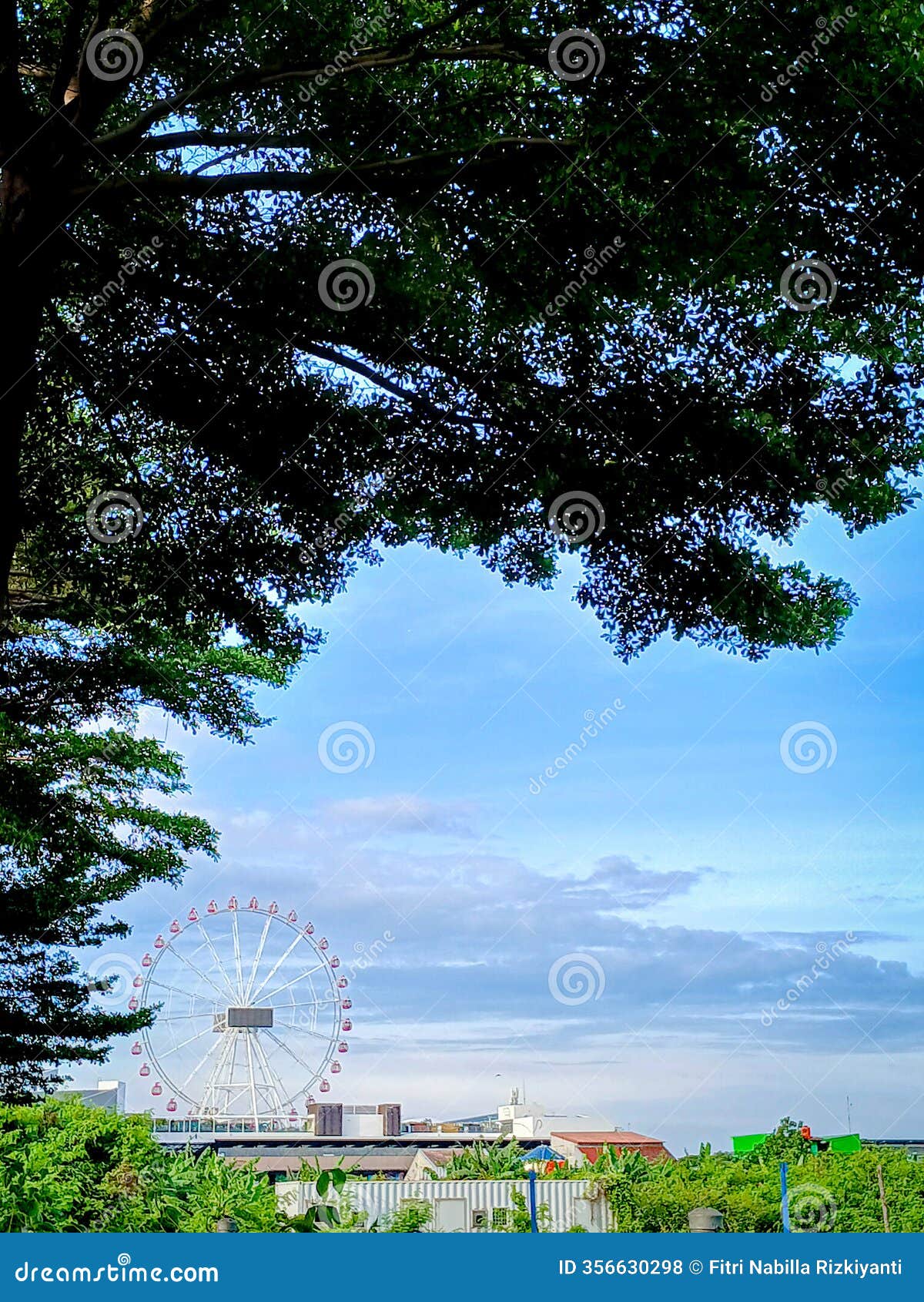 Ferris Wheel and Blue Sky on a Picture Stock Photo - Image of blue ...