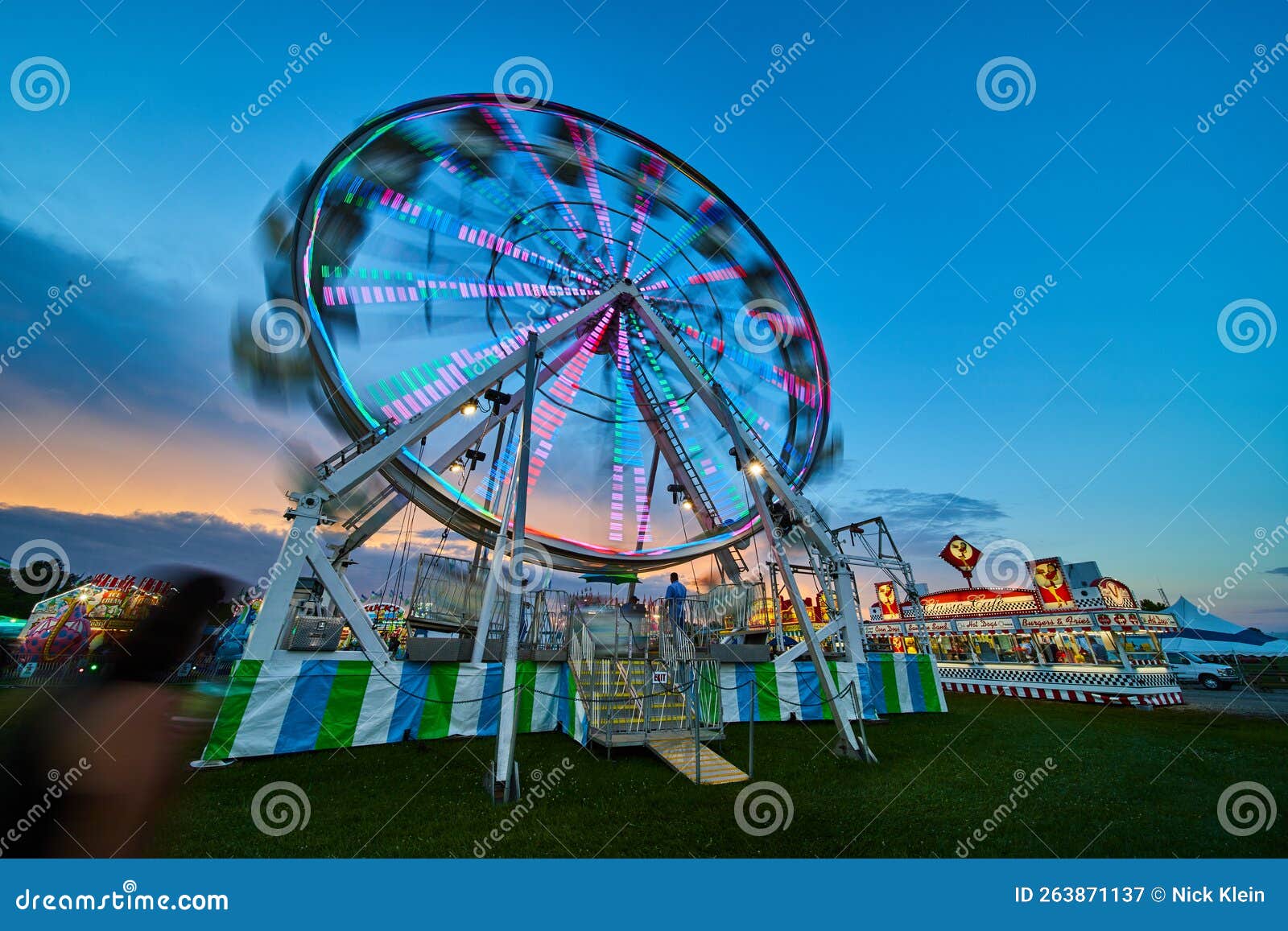 Ferris Wheel Blurred at Carnival County Fair in America Editorial ...