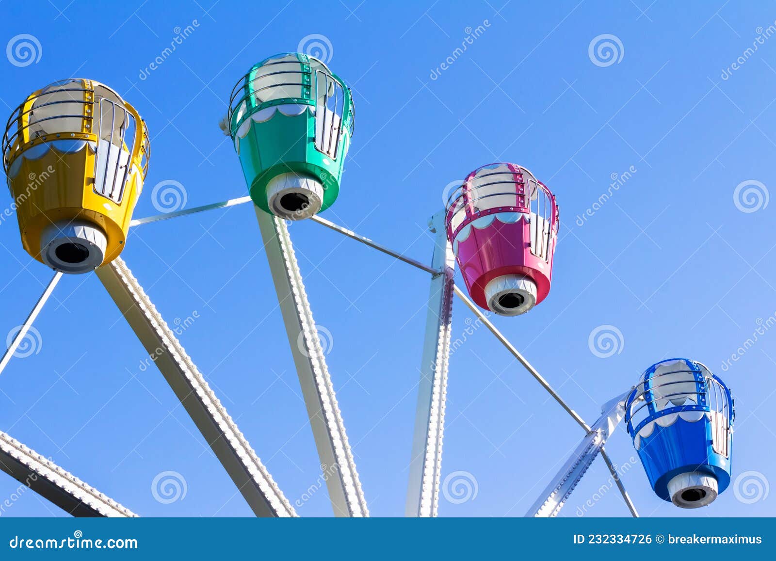 Ferris Wheel Booths on Blue Sky Backdrop Editorial Photo - Image of ...