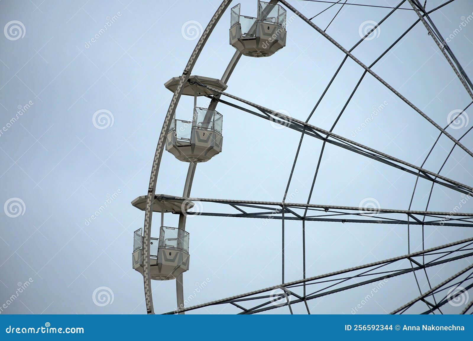 Ferris Wheel Cabins on the Seafront. Stock Photo - Image of cable, line ...