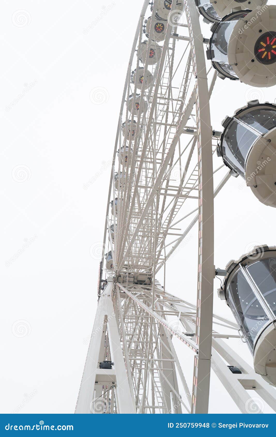 Ferris Wheel Close-up on a Light Background, Entertainment at the Fair ...