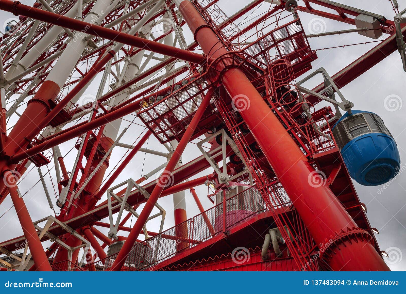 Ferris Wheel Design, Bottom View Stock Photo - Image of blue, city ...