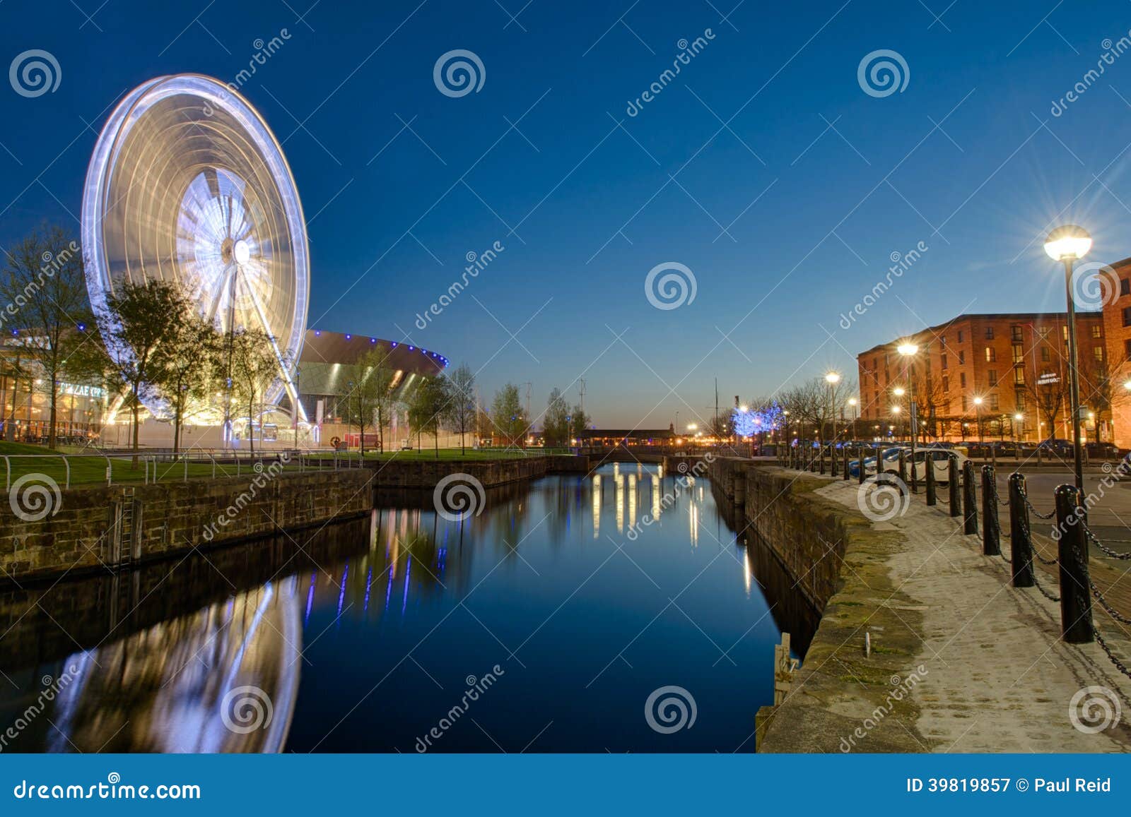Ferris Wheel and Echo Arena in Liverpool Editorial Photography - Image ...