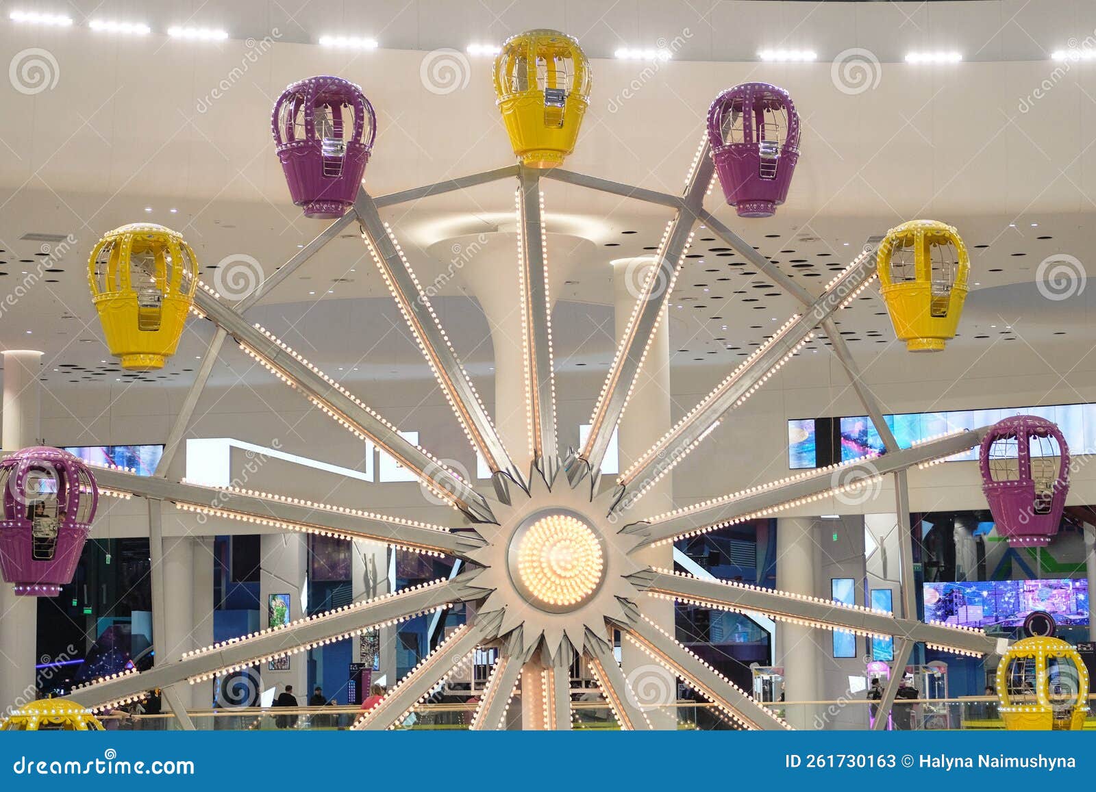 Ferris Wheel in the Entertainment Center Stock Image - Image of park ...