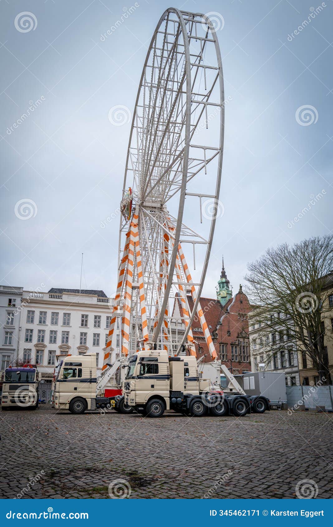 A Ferris Wheel is Erected on a Square Stock Image - Image of city ...