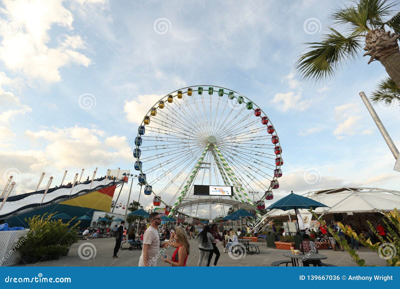 Large Ferris Wheel at the Florida State Fair February 17, 2019 in Tampa ...
