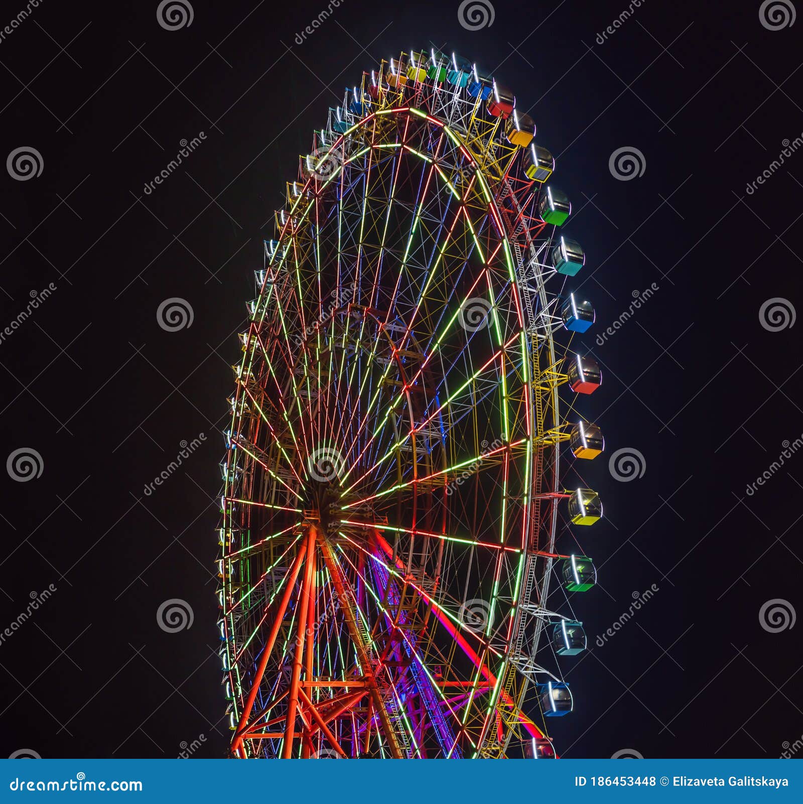 Ferris Wheel at the Fair Ground at Night Stock Photo - Image of fair ...