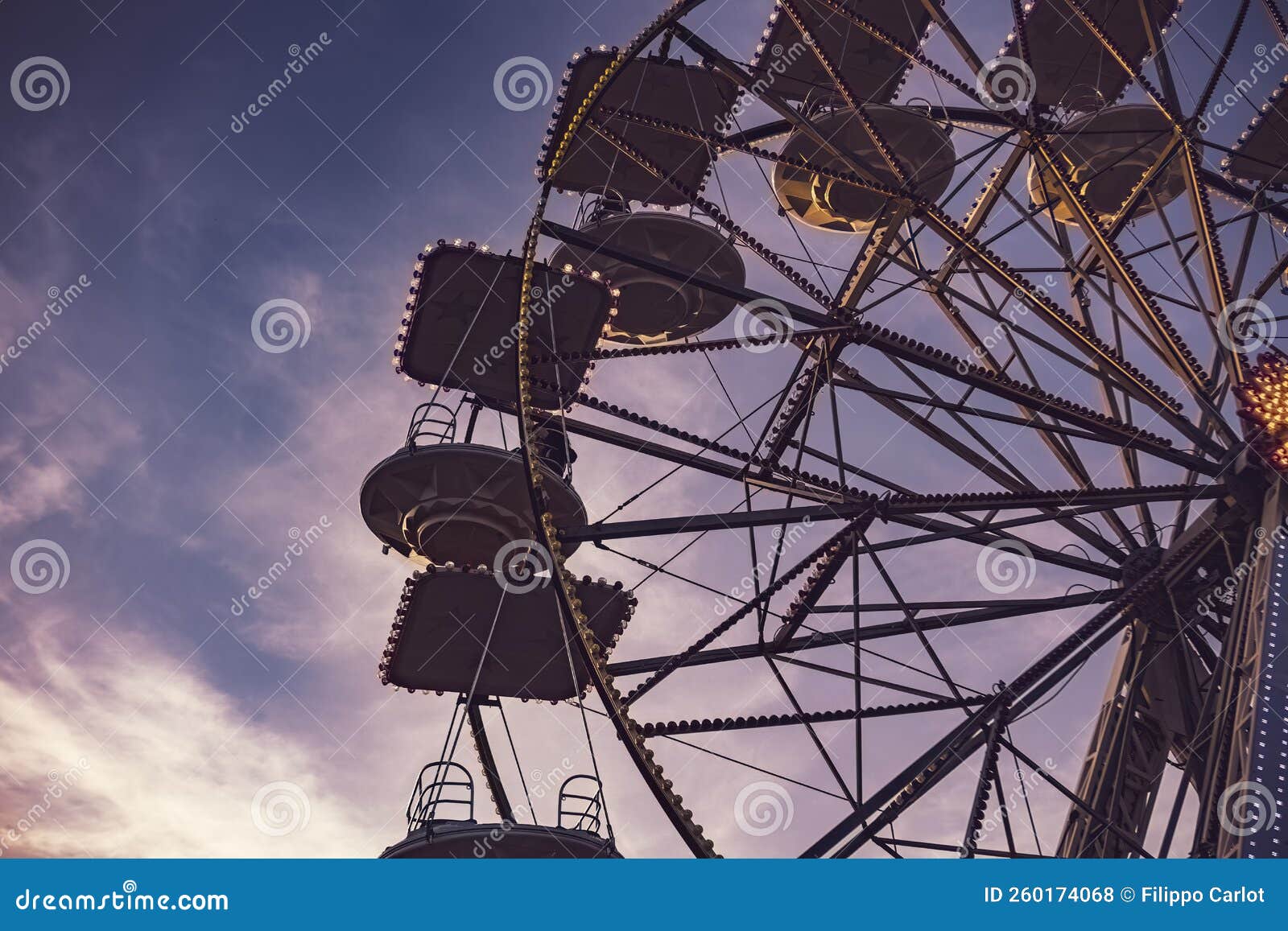 Ferris Wheel Funfair Sunset Stock Photo - Image of festival, heaven ...
