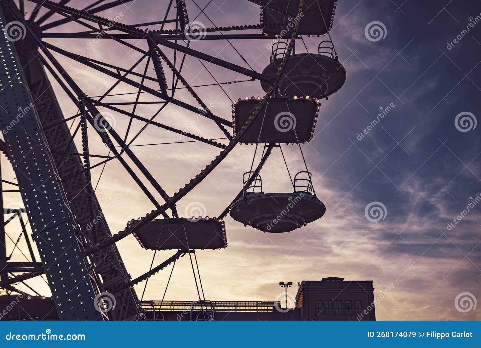 Ferris Wheel Funfair Sunset Stock Image - Image of entertainment ...