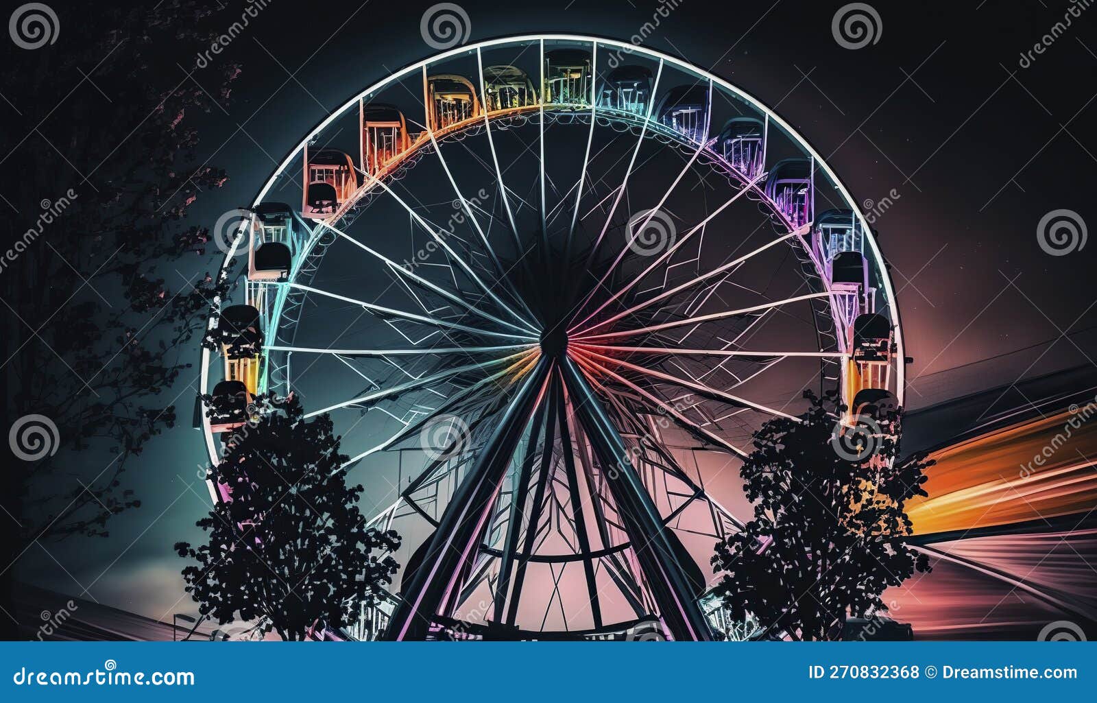 Ferris Wheel. Generative AI Stock Illustration - Illustration of wheel ...
