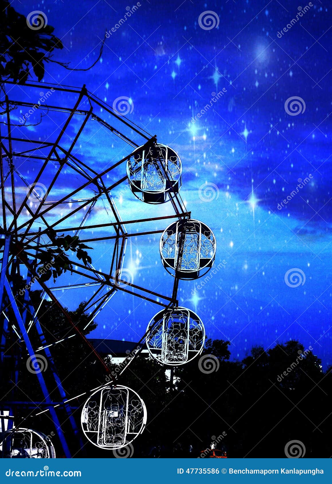 Ferris wheel stock photo. Image of gondola, blue, capsule - 47735586