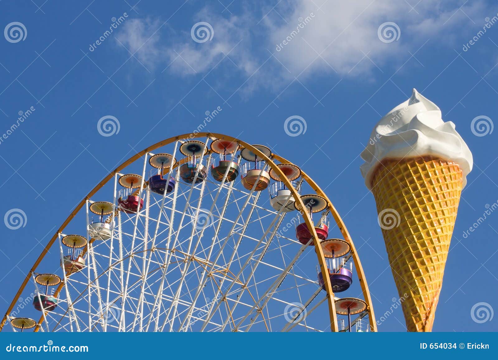 Ferris Wheel and Ice Cream Cone Stock Photo - Image of ferris, giant ...