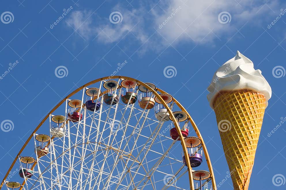 Ferris Wheel and Ice Cream Cone Stock Photo - Image of ferris, giant ...