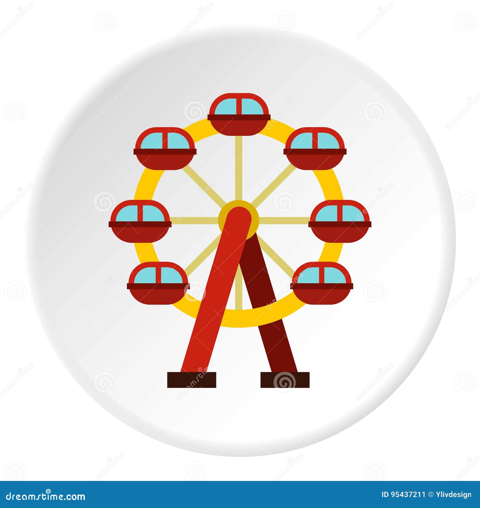 Ferris wheel icon circle stock vector. Illustration of circular - 95437211