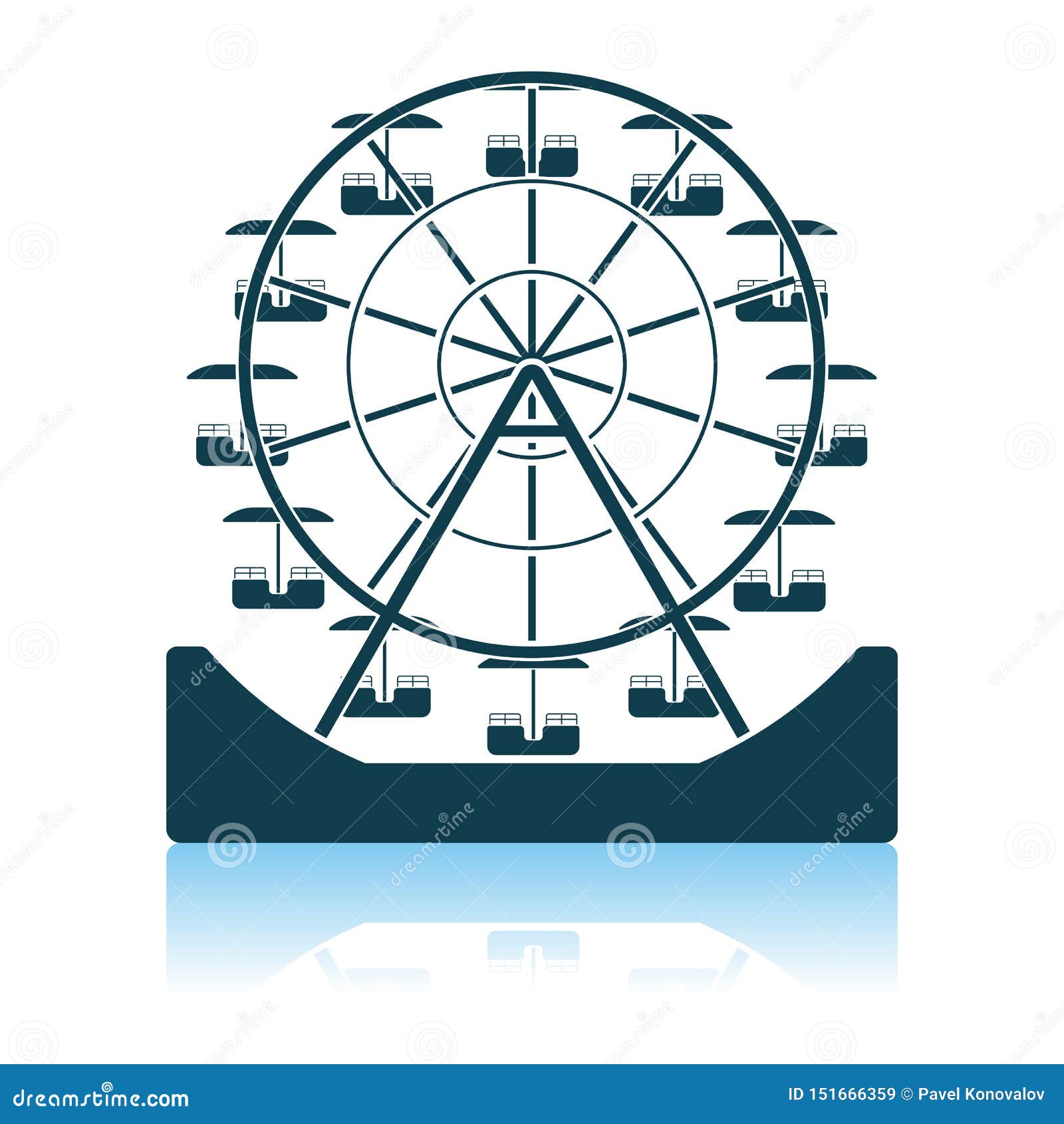 Ferris Wheel Icon stock vector. Illustration of circle - 151666359