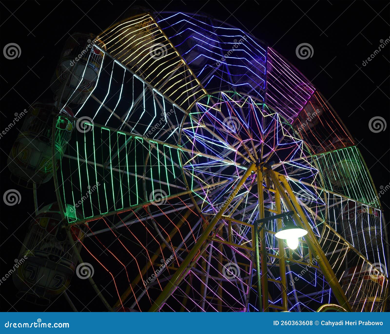 Ferris Wheel with Led Lights in the Night Editorial Stock Photo - Image ...