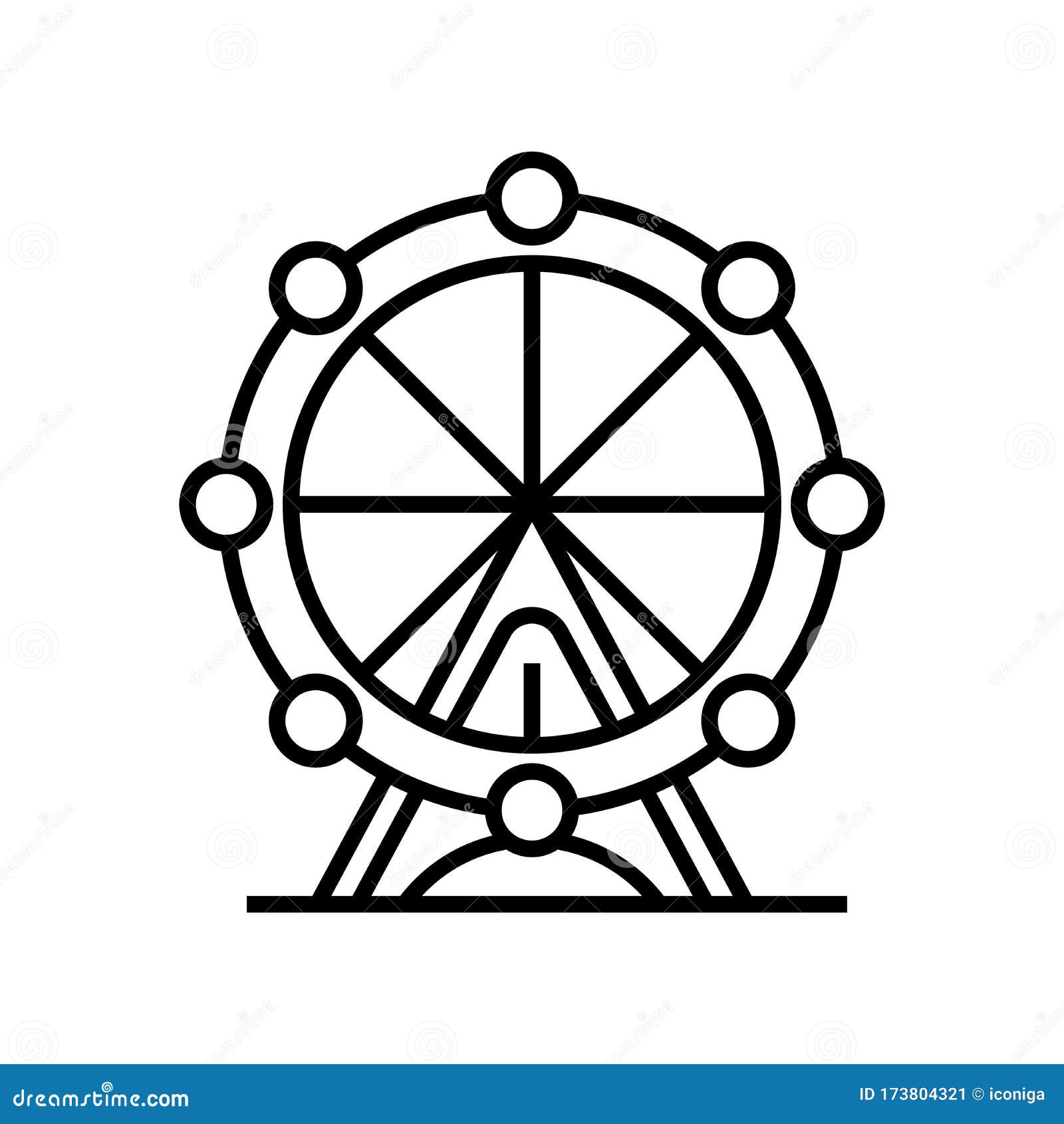 Ferris Wheel Line Icon, Concept Sign, Outline Vector Illustration ... Ferris Wheel Line Icon, Concept Sign, Outline Vector Illustration ...