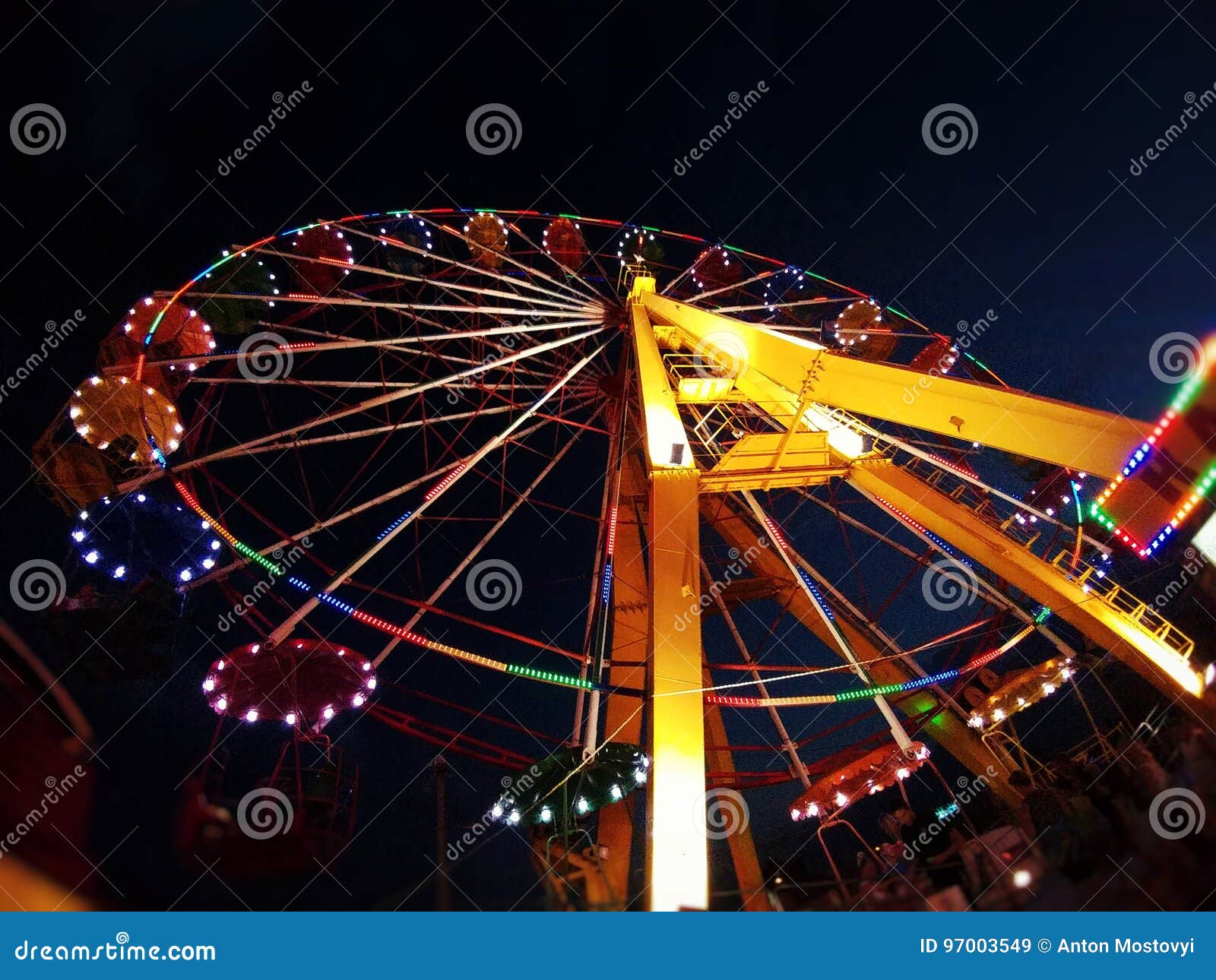 Ferris wheel stock image. Image of ferring, night, lunapark - 97003549