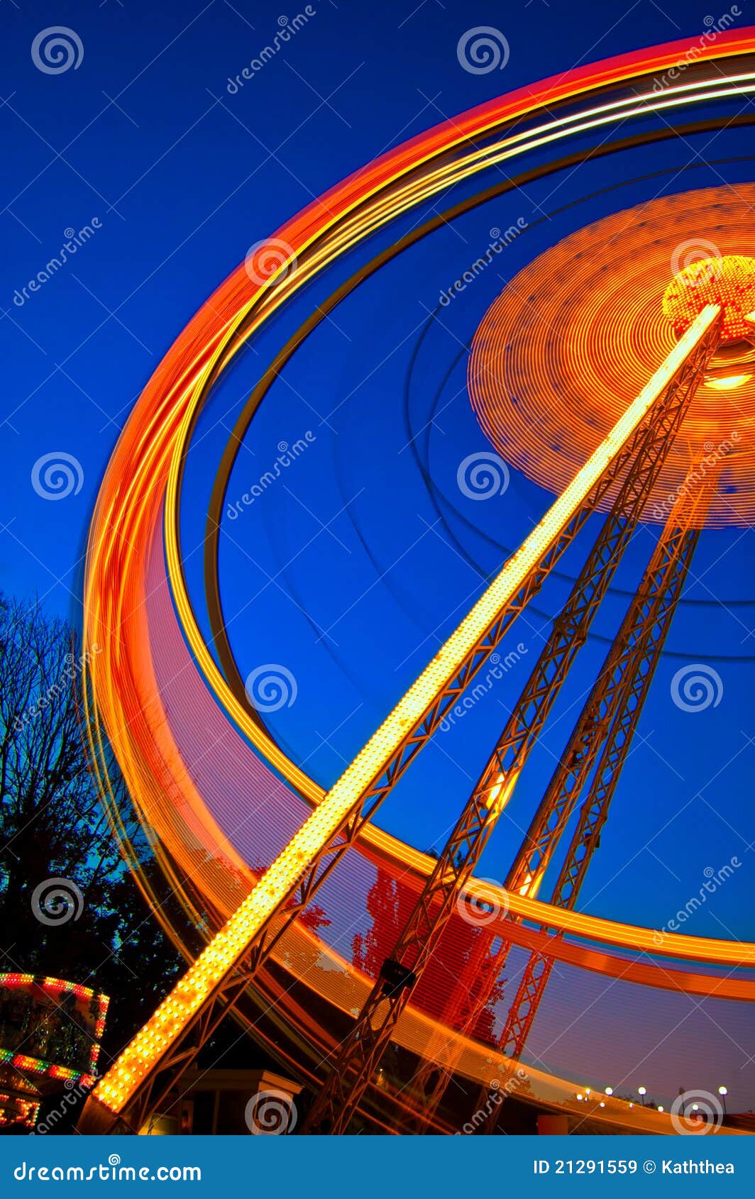 Ferris Wheel in Motion at Night Stock Image - Image of traces, wheel ...