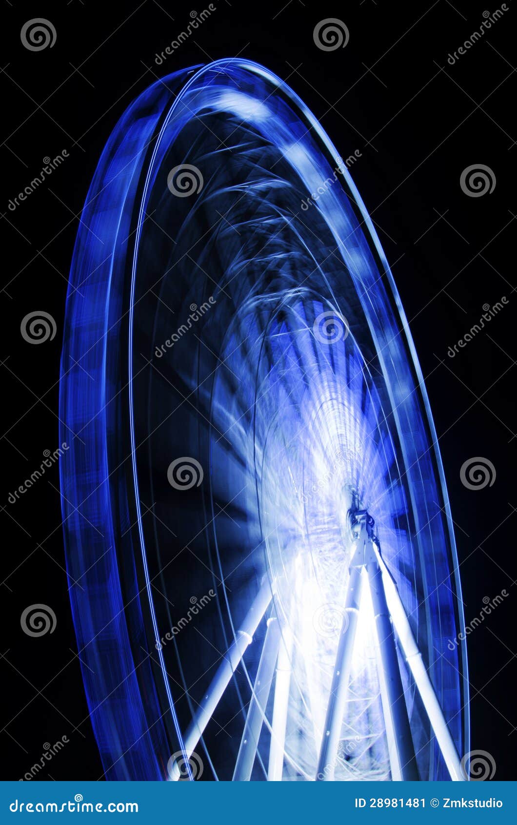 Ferris Wheel in Motion in a Night Time Stock Image - Image of ...