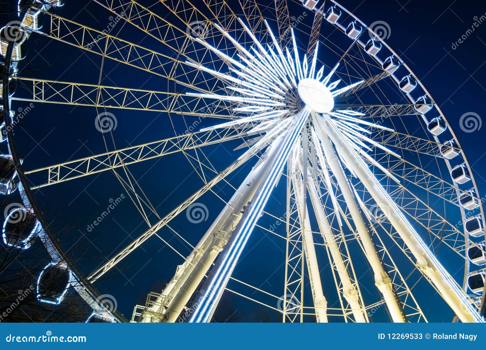 Ferris Wheel at night. stock image. Image of curve, london - 12269533
