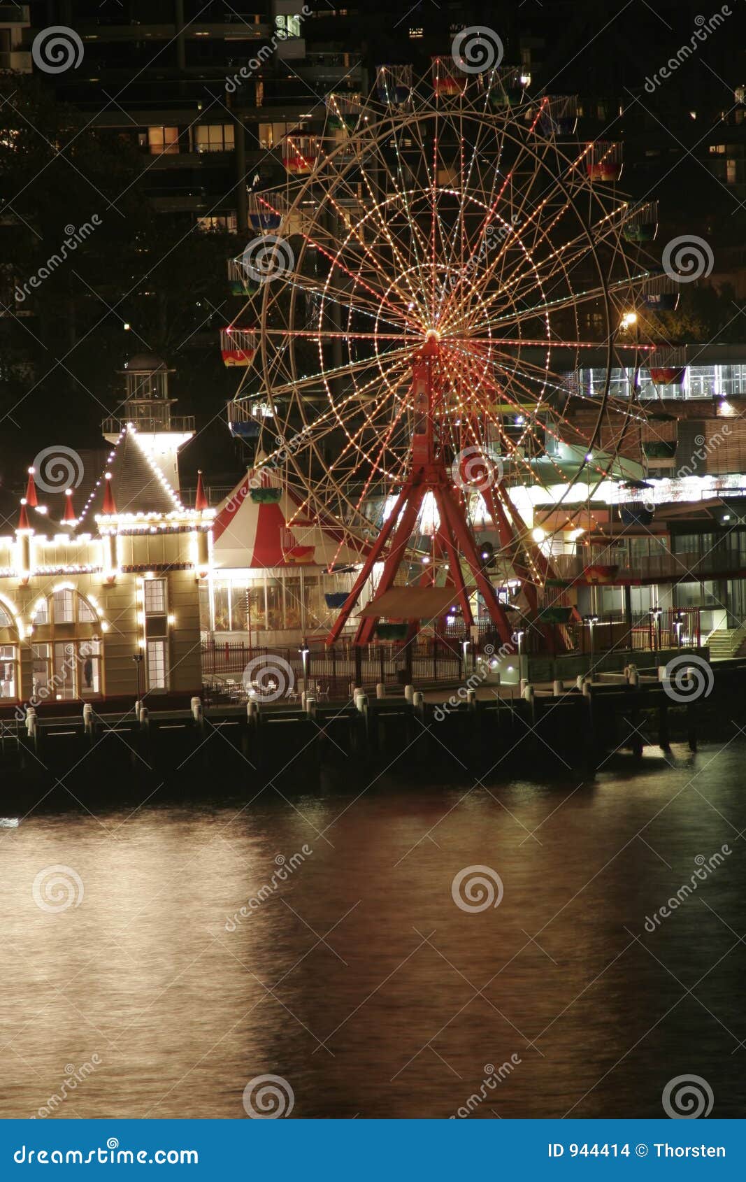 Ferris Wheel at Night stock photo. Image of holiday, giant - 944414