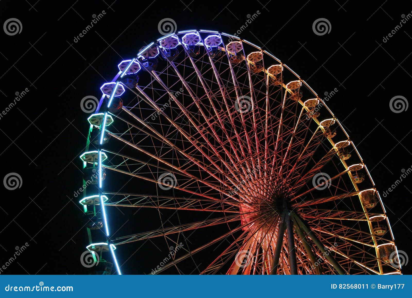 Ferris Wheel at Night stock image. Image of landmark - 82568011