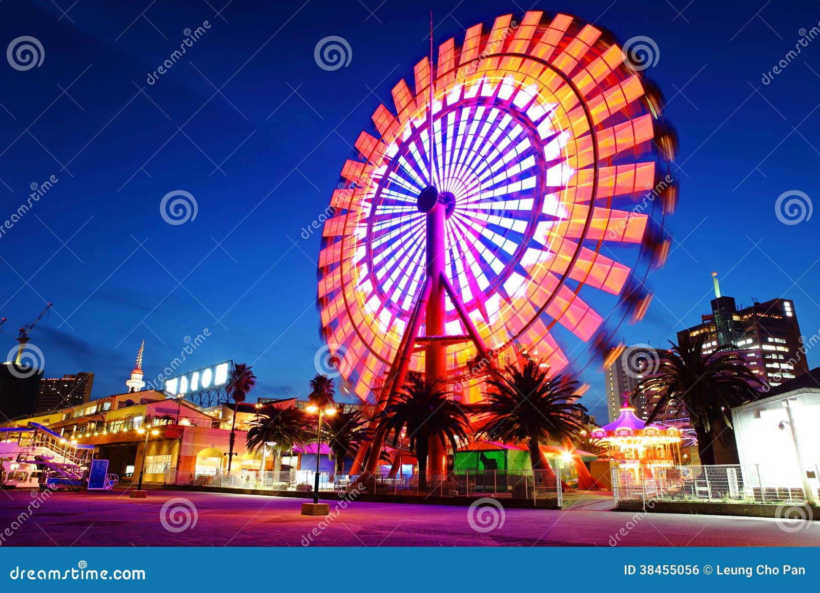 Ferris wheel at night stock photo. Image of background - 38455056