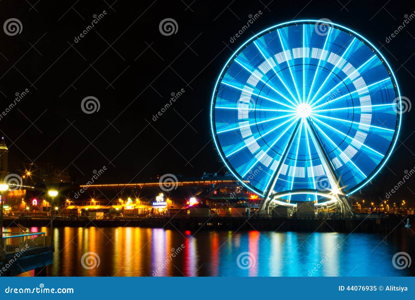 Ferris Wheel at Night stock image. Image of night, move - 44076935
