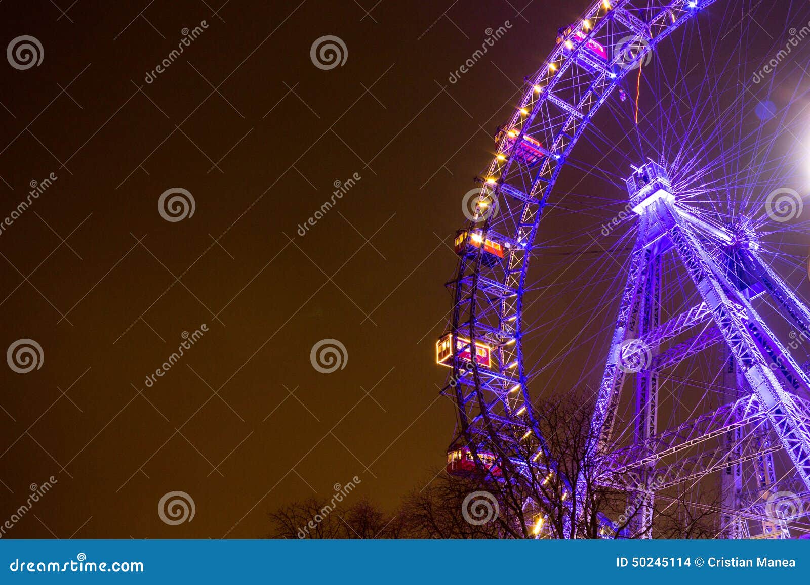 Ferris wheel at night stock photo. Image of architecture - 50245114