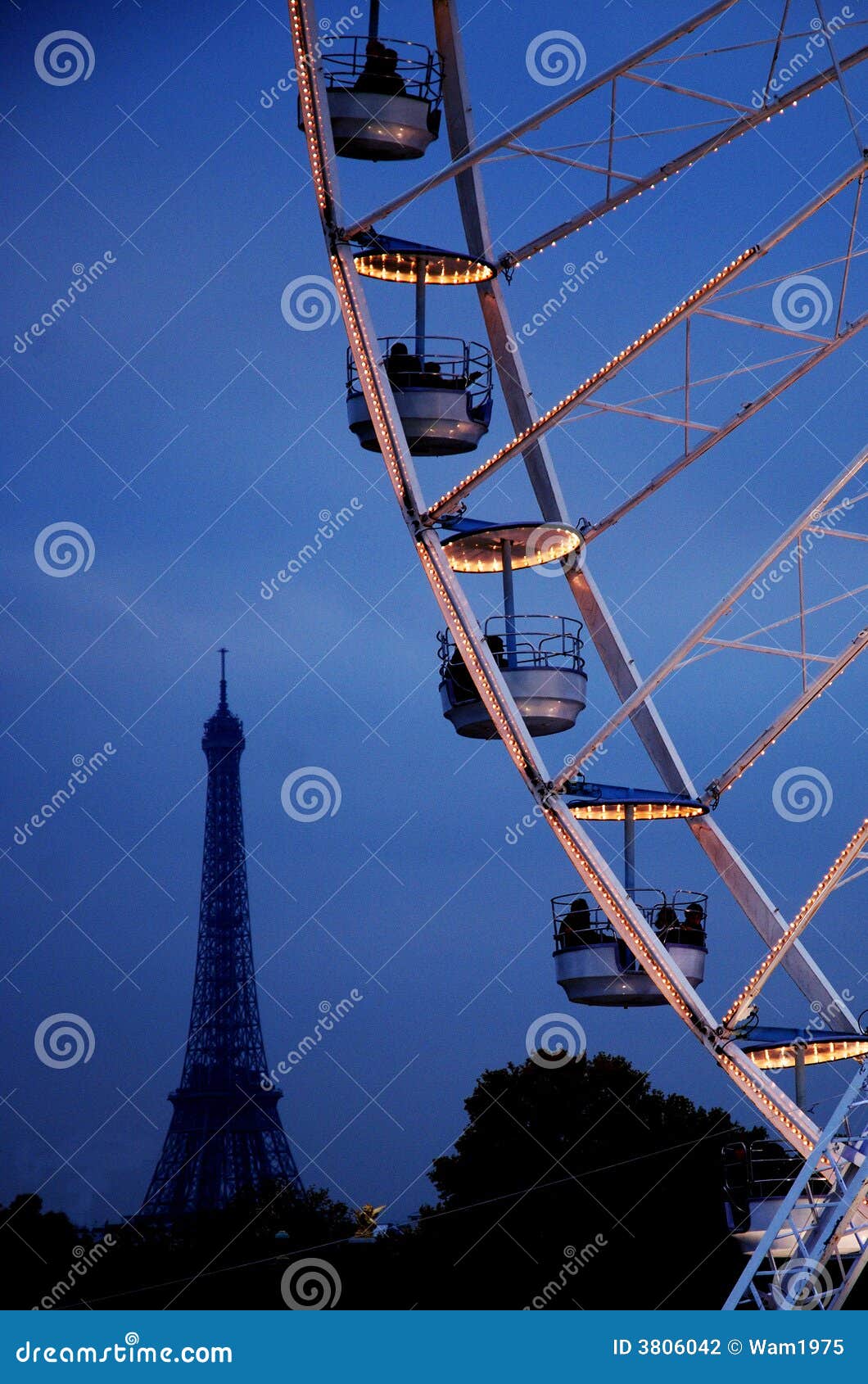 Ferris wheel in Paris stock photo. Image of parisian, french - 3806042